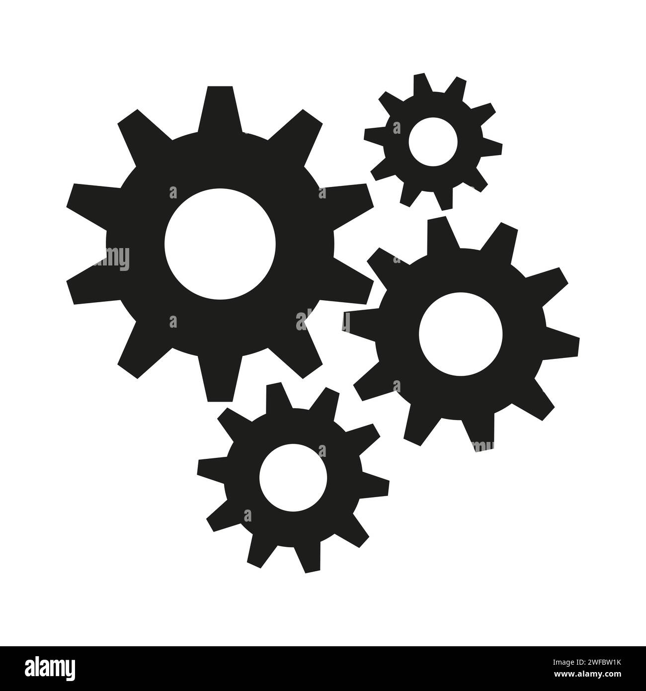Flat gears for web design. Teamwork concept. Vector illustration. EPS 10 Stock Vector Image ...
