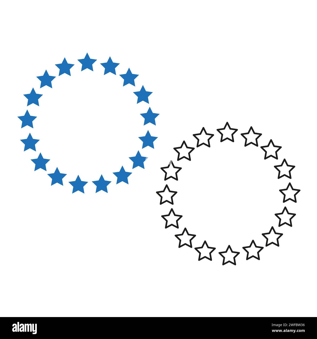Circles of stars. Star icon. Round shape. Vector illustration. EPS 10 ...