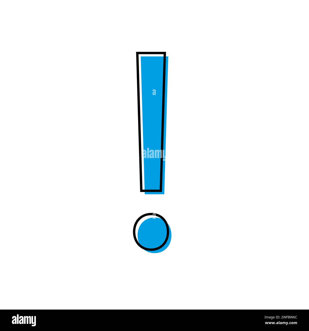 Blue exclamation icon. Speech sign.Danger mark. Important notice ...