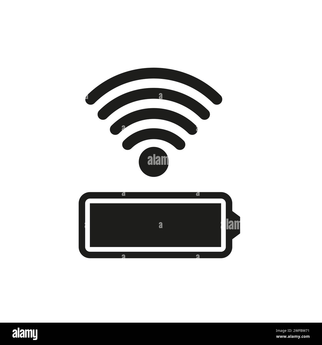 Battery wi fi icon. Internet network concept. Digital technology ...