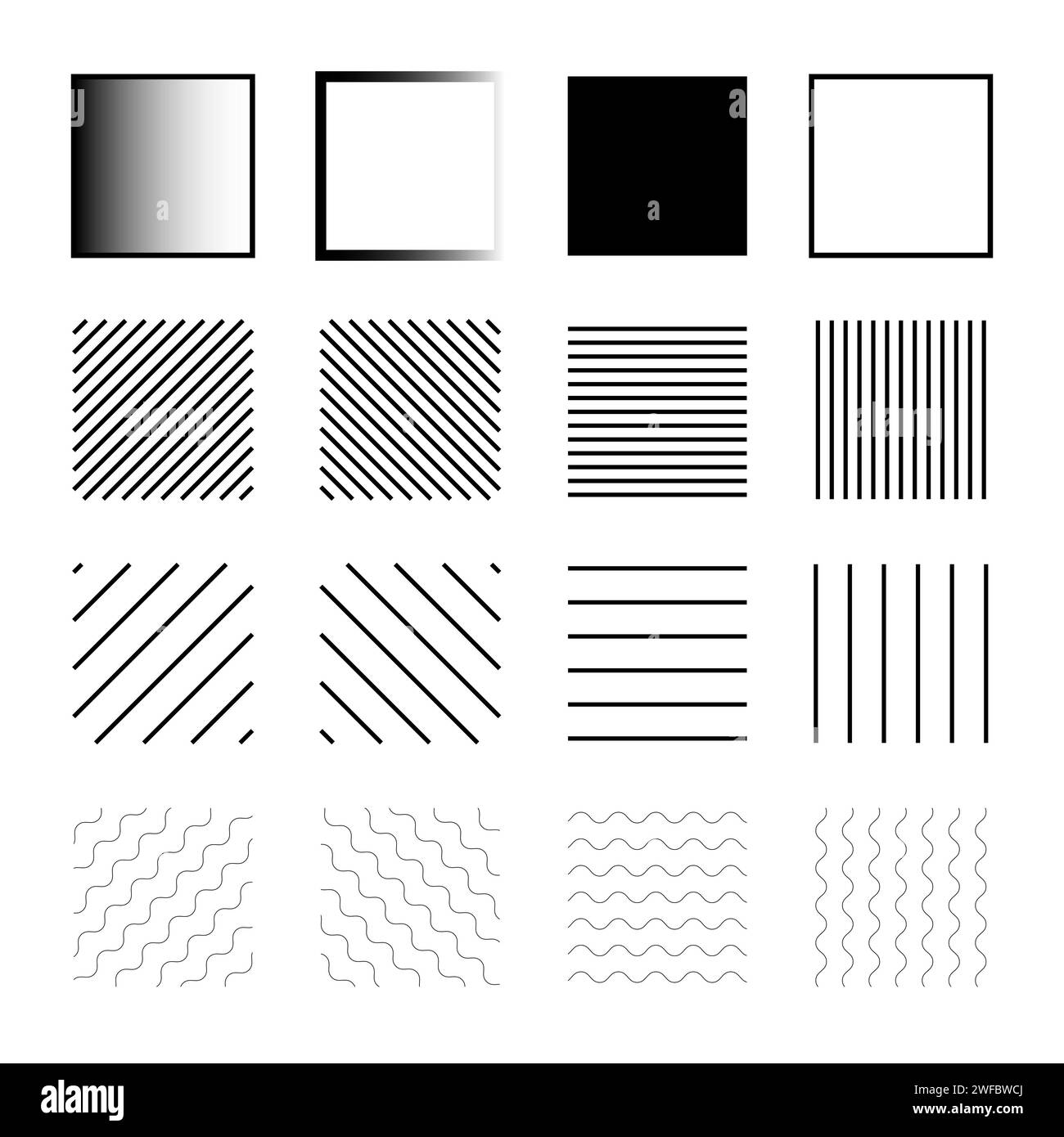 Different squares. Contour drawing. Vector illustration. stock image ...