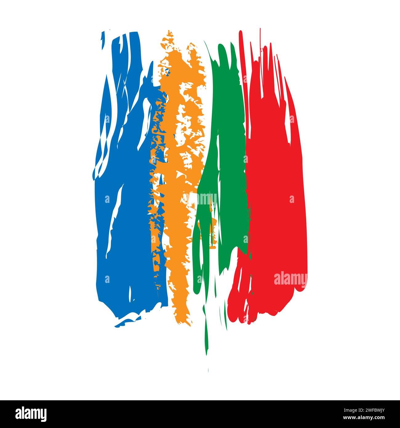 brush strokes colored. Line art collection. Watercolor brush texture ...