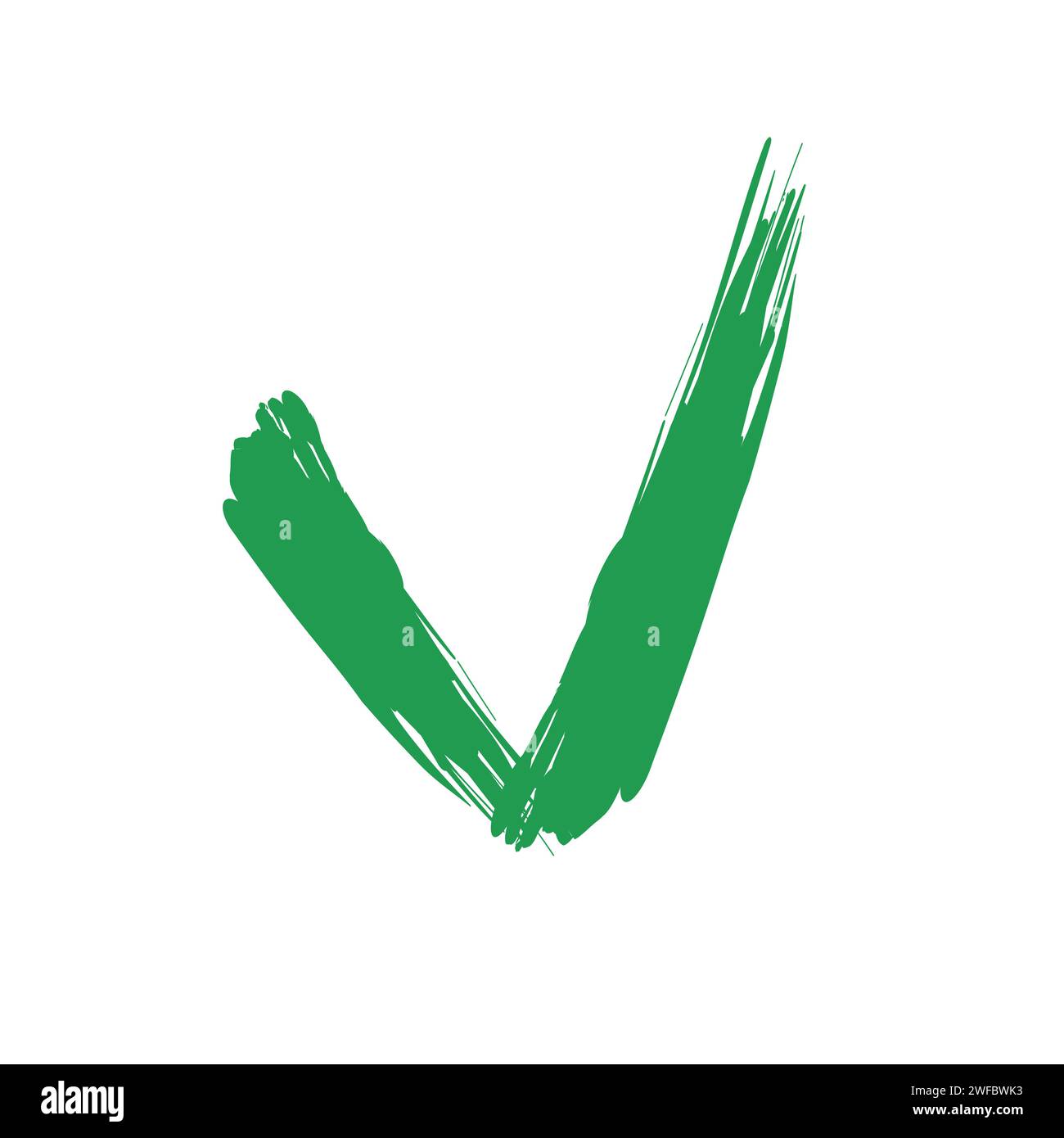 Green mark icon. Paint brush stroke. Checklist concept. Approved sign ...