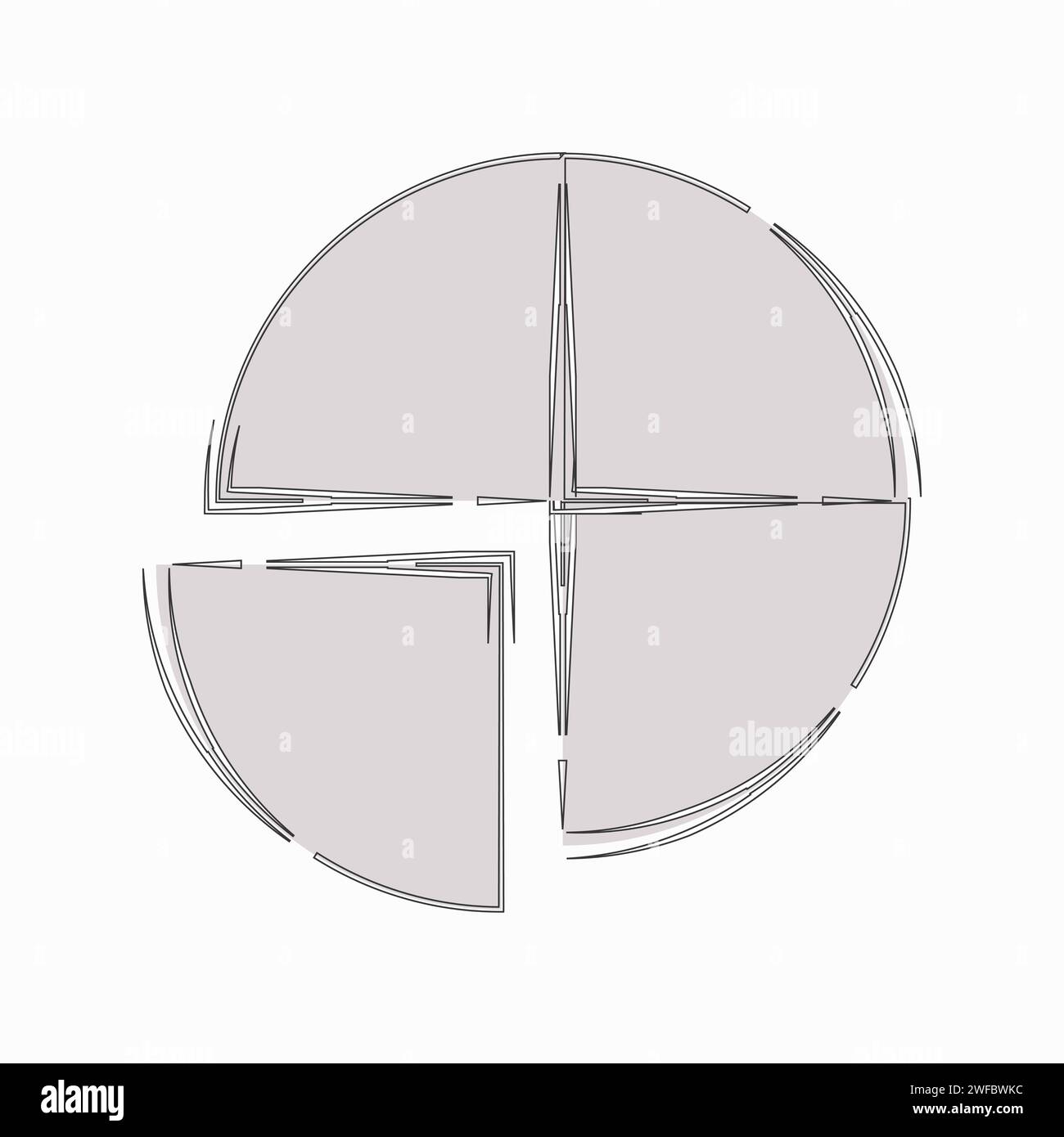 Glitch of blue circle segment icon. Cycle diagram. Process chart ...