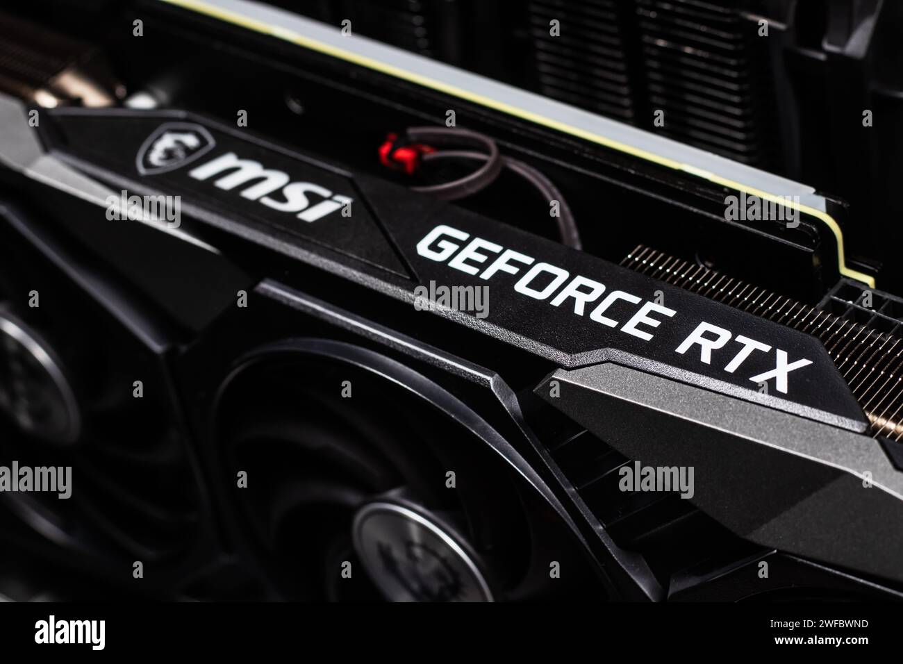 UKRAINE, DNIPRO, FEBRUARY 23, 2023: MSI Geforce RTX graphics card ...
