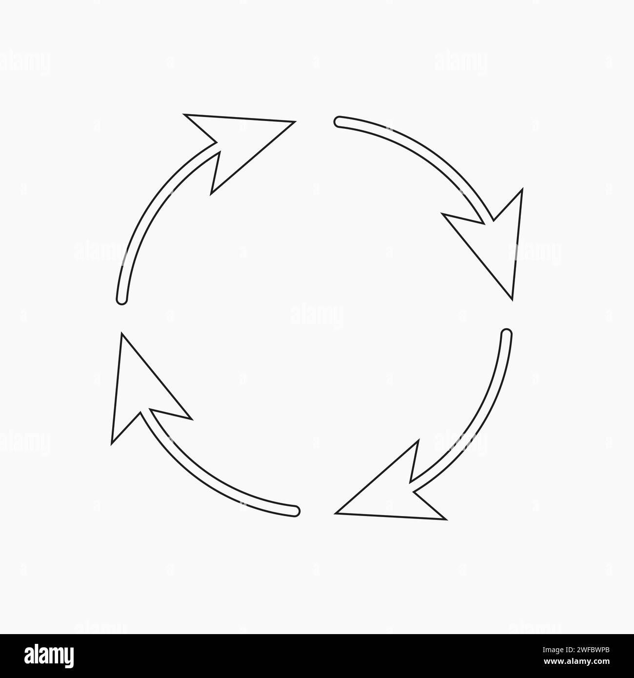 Black silhouette arrows circle. Update icon. Flat process cycle ...