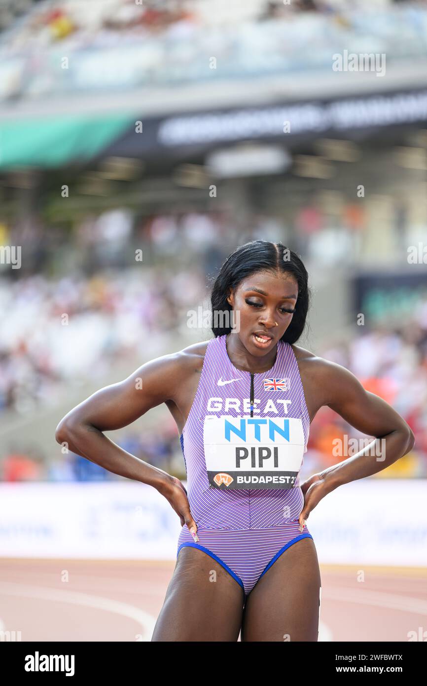 Ama PIPI participating in the 400 meters at the World Athletics Championships in Budapest 2023 ...