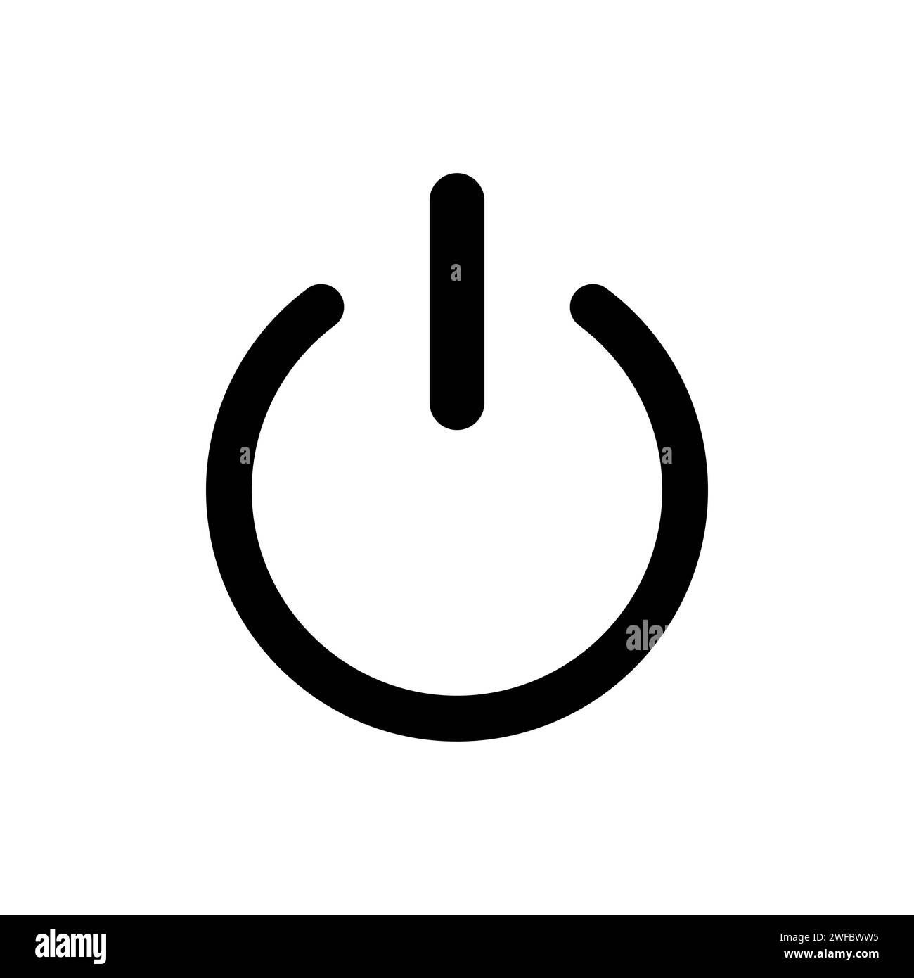 On and off button icon. Computer element. Round symbol. Circle logo ...