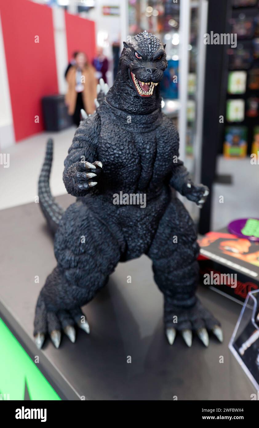 Large Plastic Godzilla Model, on display at the 2024 Toy Fair, Olympia ...