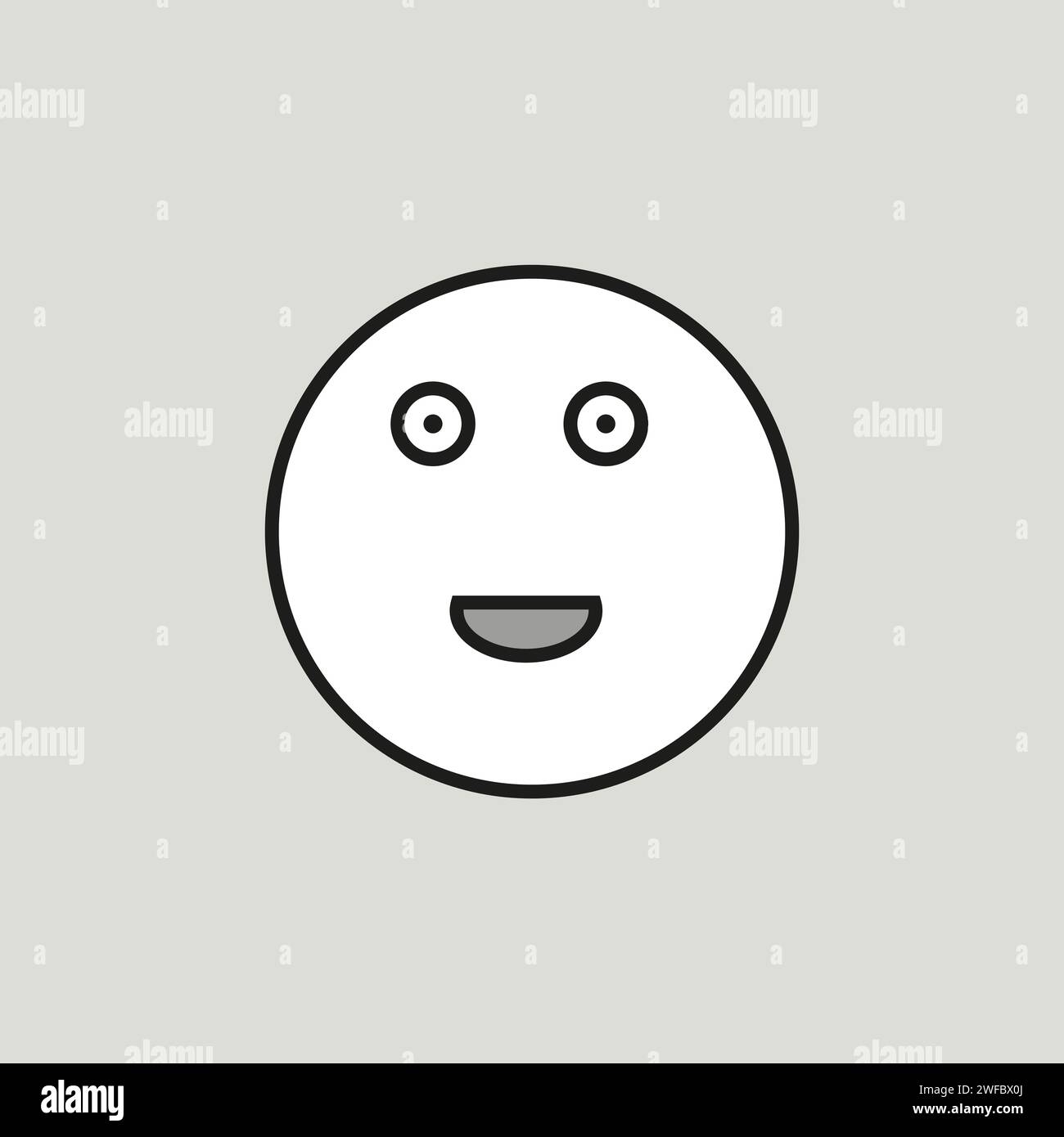 Computer white smile icon. Light blue backdrop. Happy face sign. Emoji ...