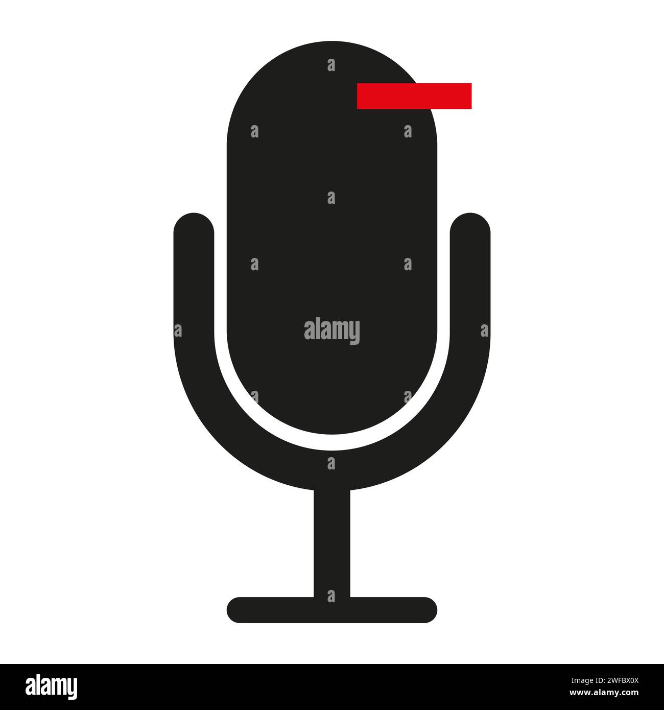 Microphone icon. Minus sign. Audio equipment. Sound symbol. Remove ...