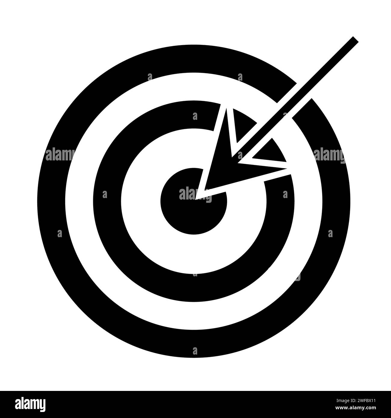 Black target arrow icon. Hand drawn. Business graph. Mission symbol ...