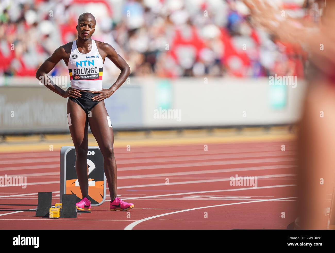 Cynthia BOLINGO participating in the 400 meters at the World Athletics ...