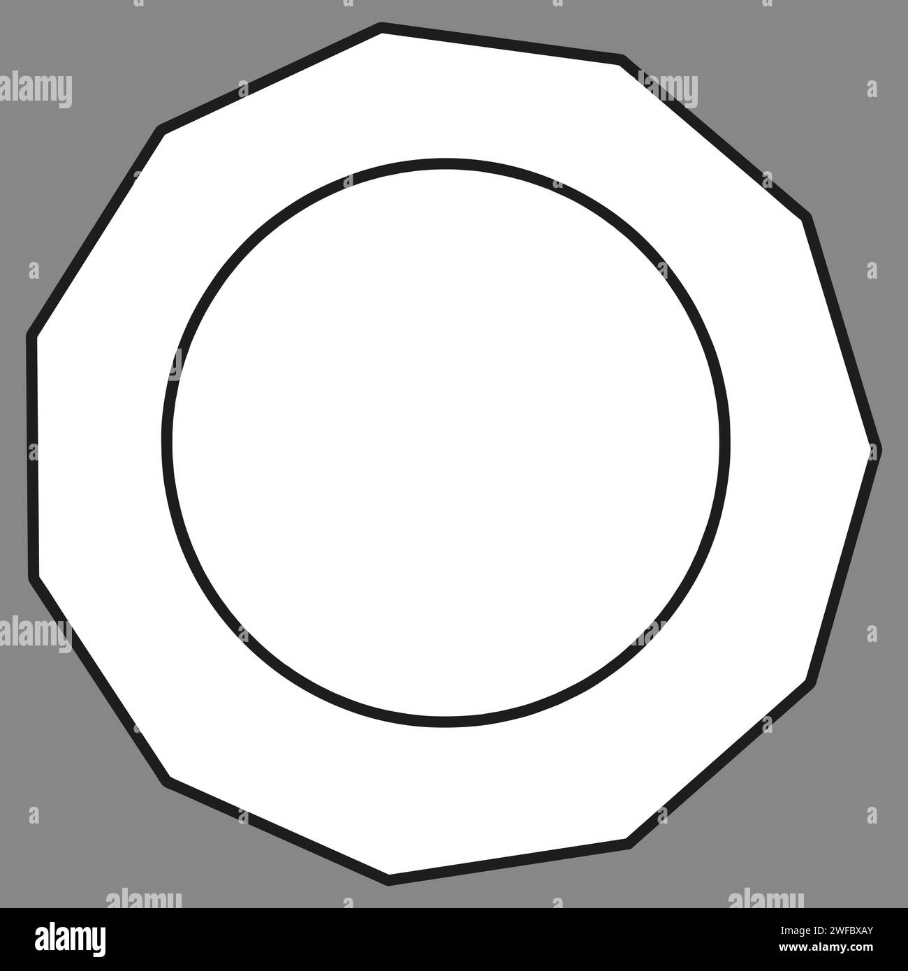 Circle in polygon. Dark background. Business logo. Hand drawn. Abstract ...