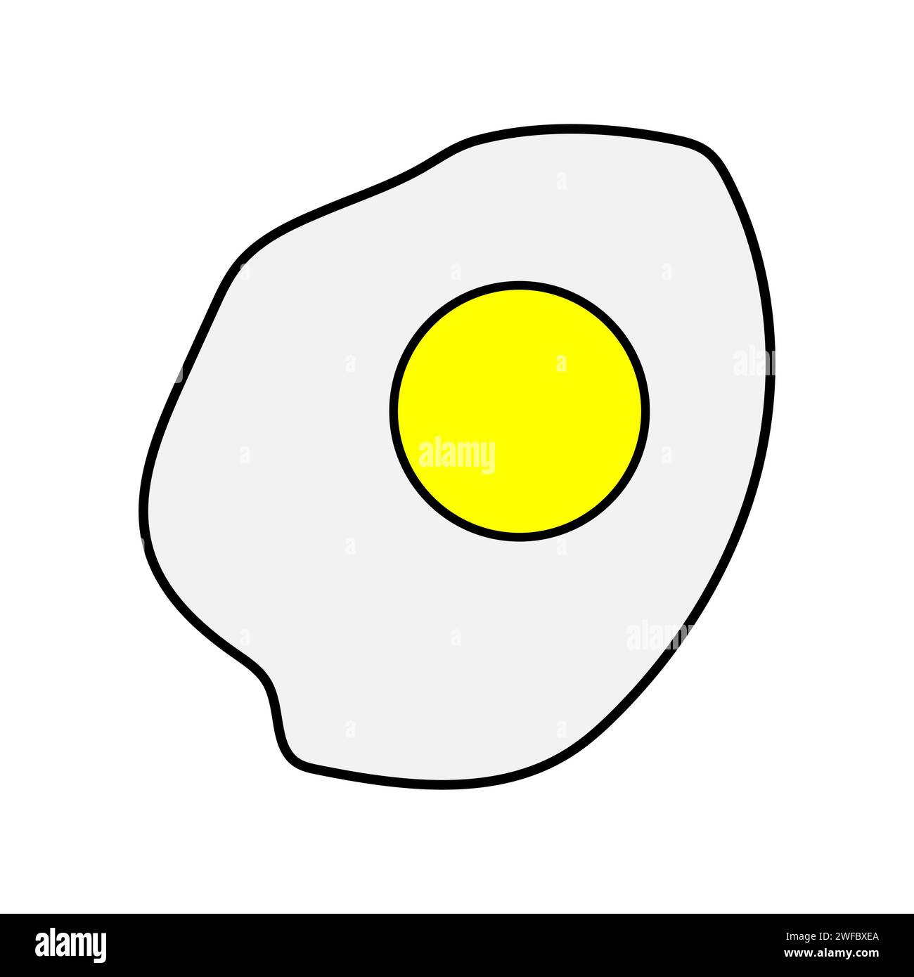 Fried egg. Cartoon art. Tasty meal. Classic breakfast. Food icon ...