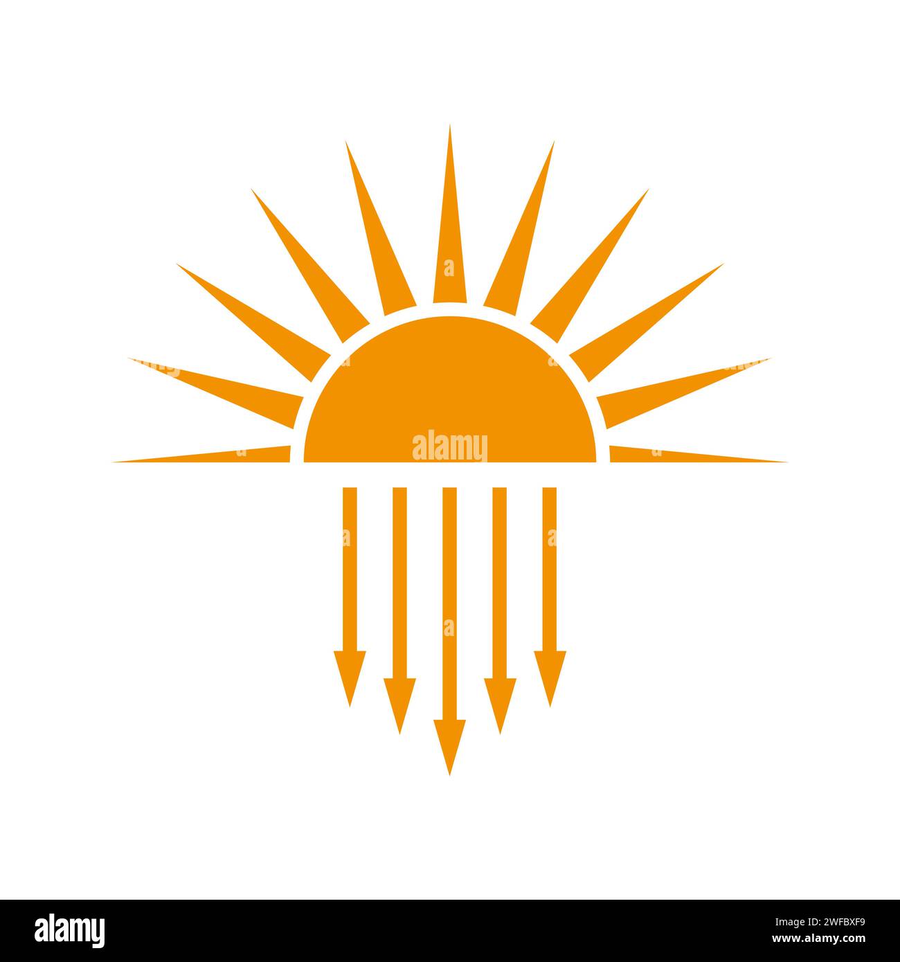 Sun arrows symbol radiation. Health care. Vector illustration. EPS 10 ...