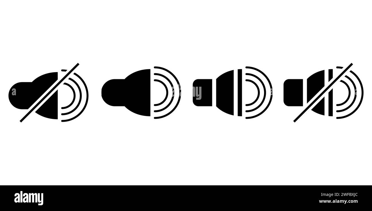Volume icon. Speaker set. Sound emblem. Loudspeaker icon. Internet ...