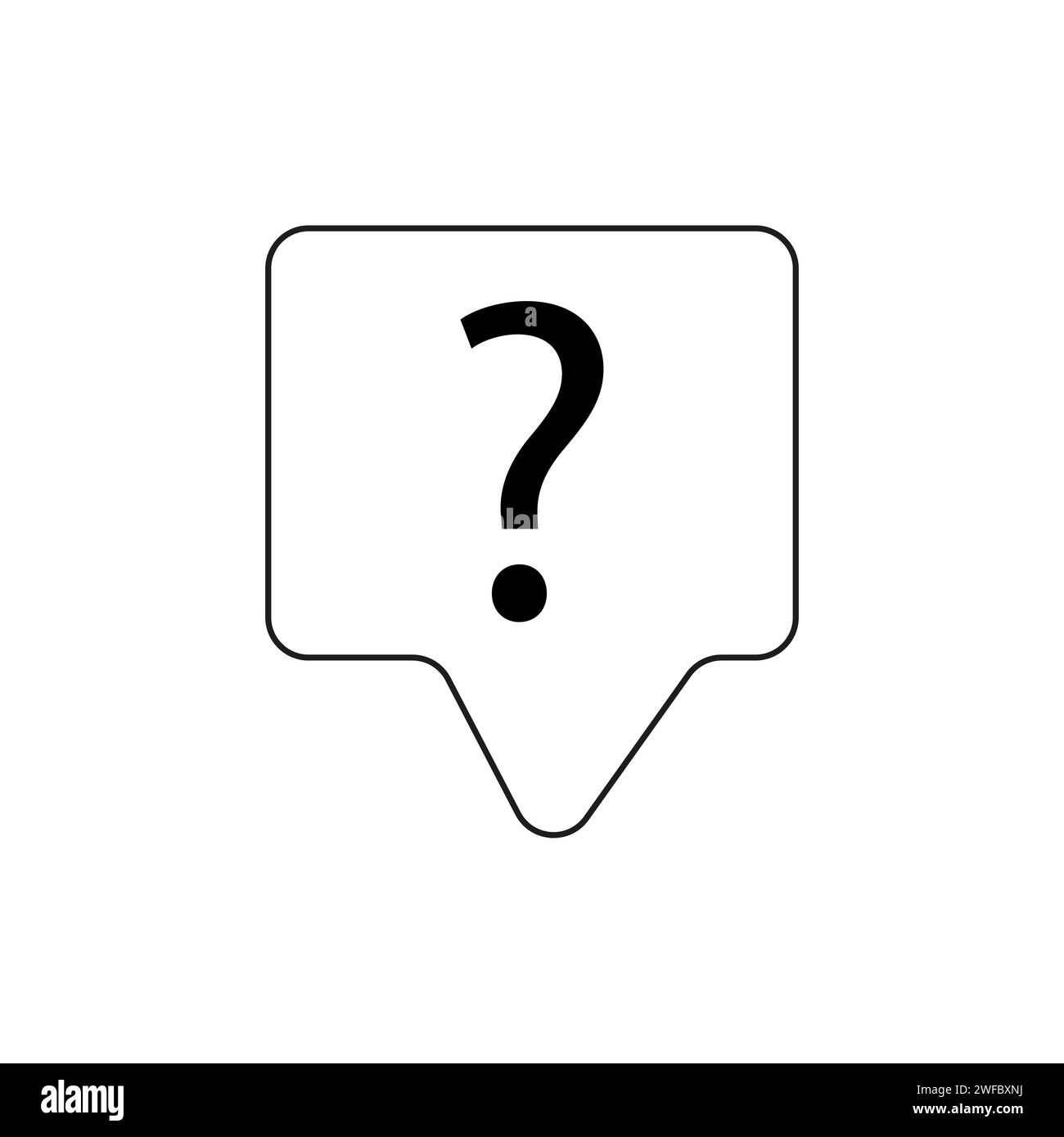 Message box with question mark. Ask help sign. Chat con. Communication ...