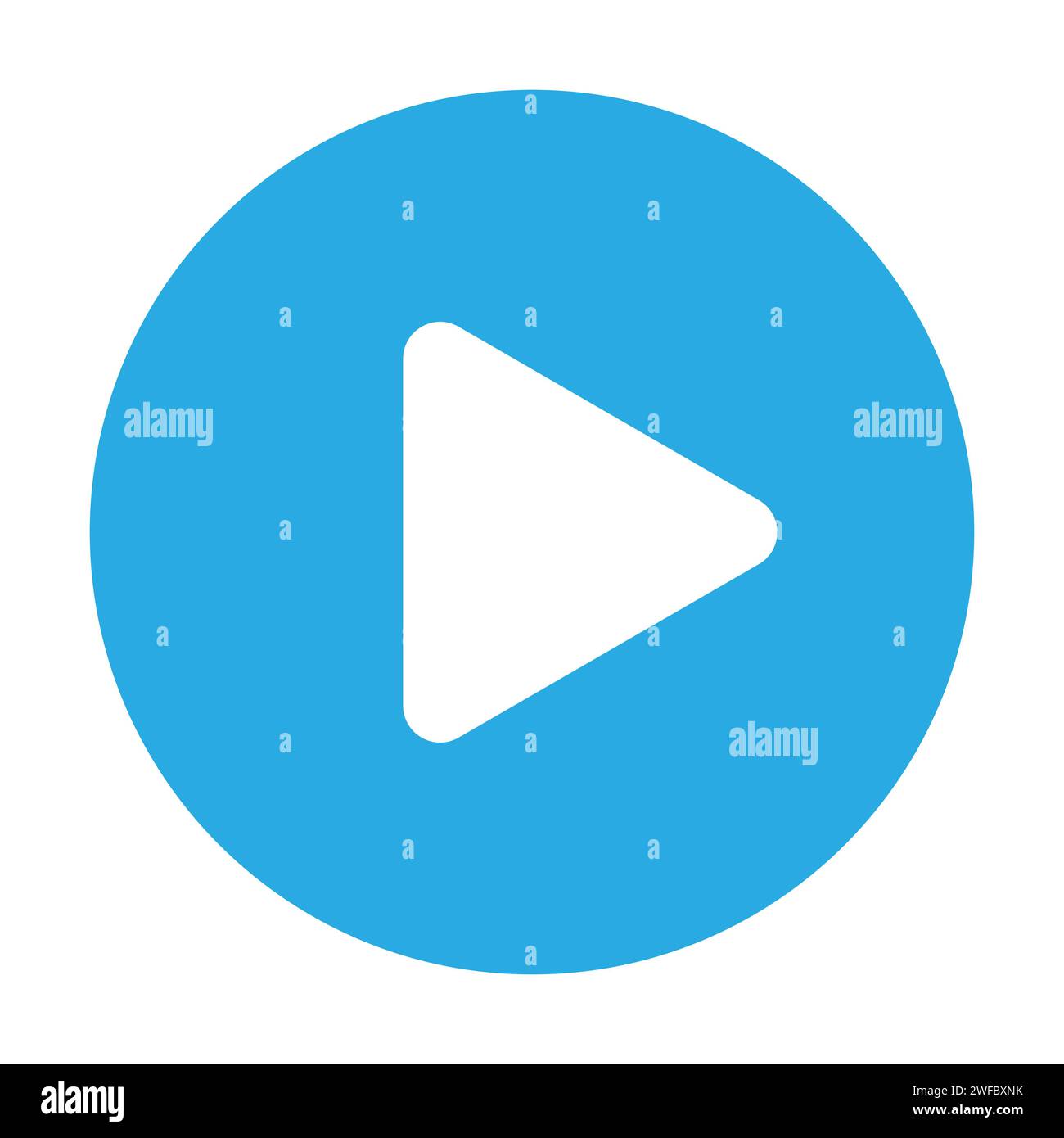 Play sign. White triangle in blue circle. Multimedia concept. Mobile ...