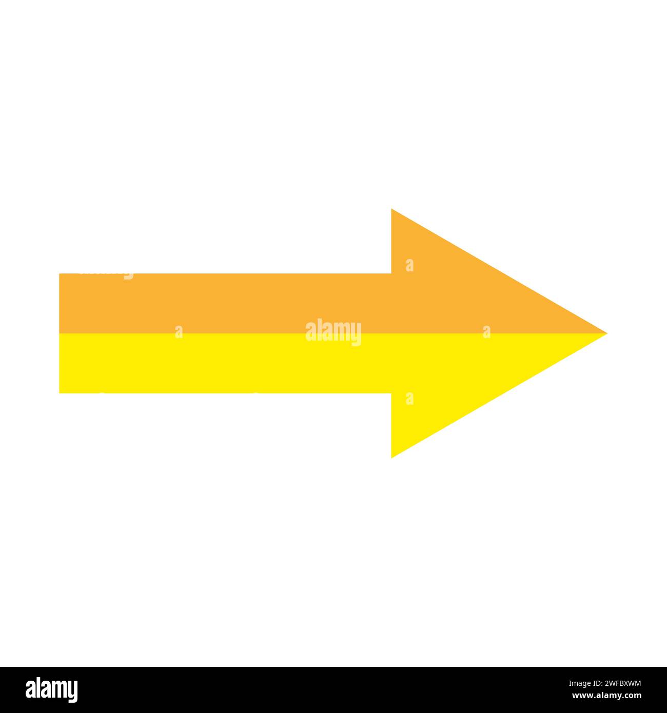 Yellow arrow right icon. Realistic design. Direction cursor sign ...