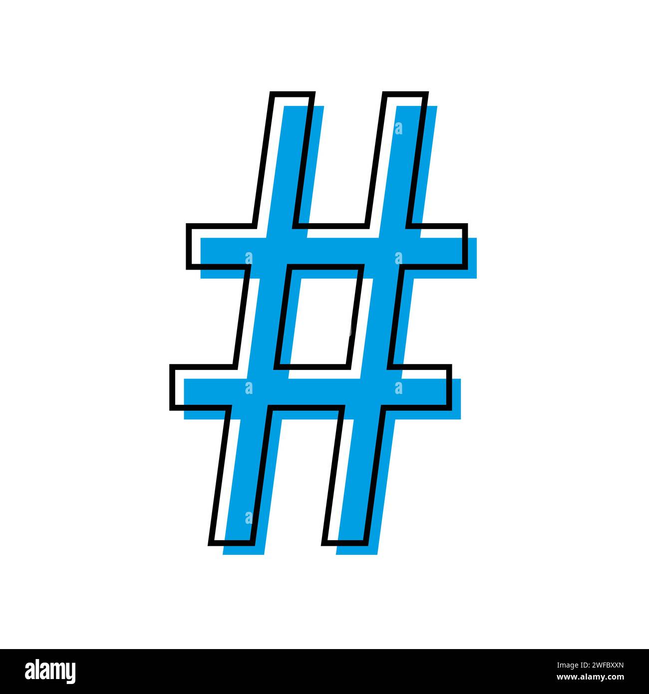 Blue hashtag icon. Web flat icon. Technology background background ...