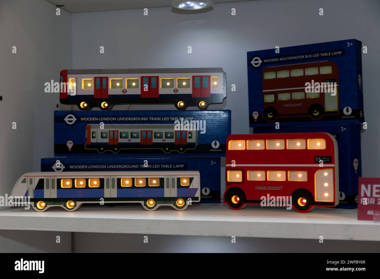 Wooden London Underground Train and Routmaster Bus LED Table Lights, on ...