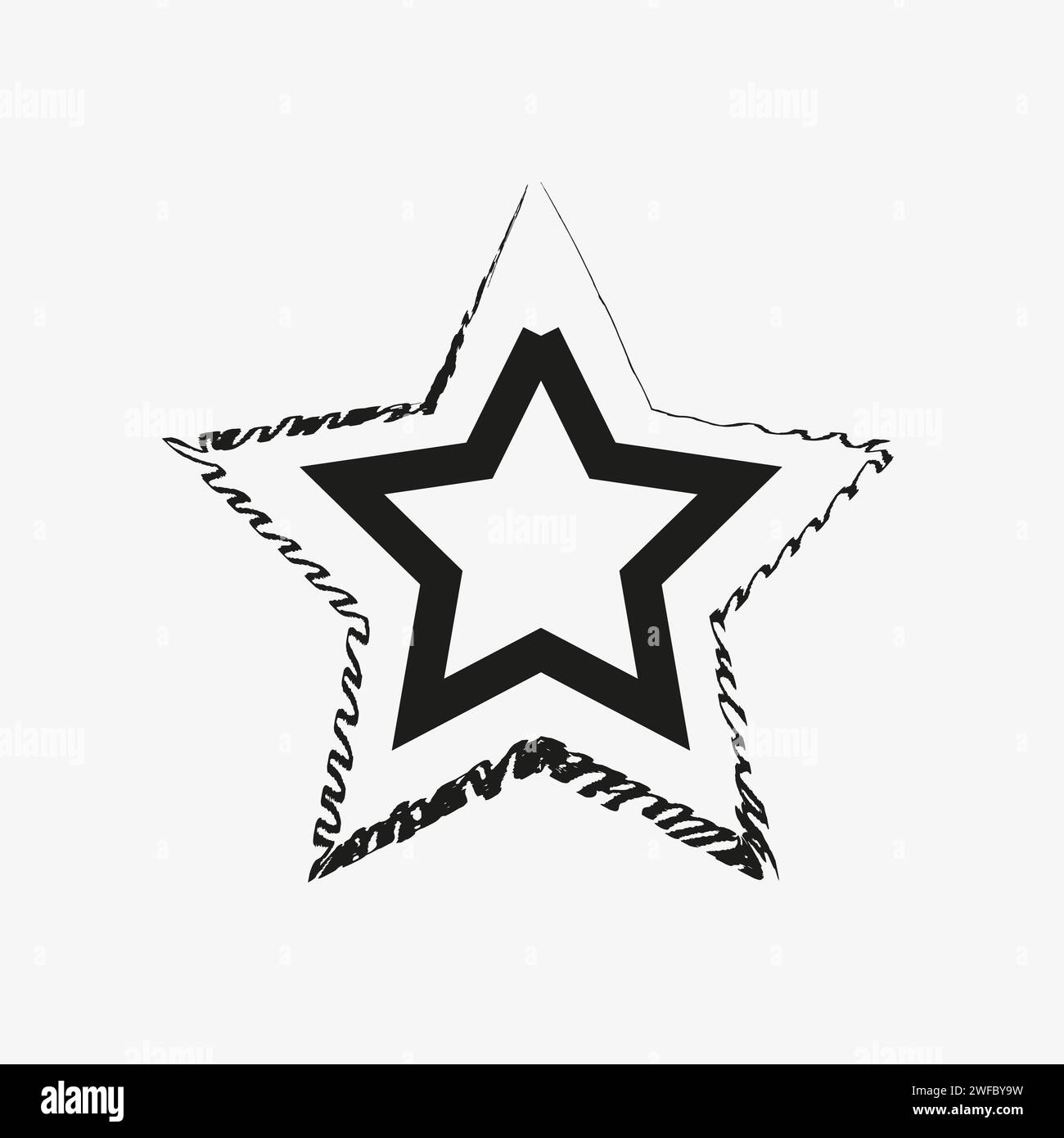 doodle-textures-star-icon-stamp-emblem-abstract-freehand-art-antique
