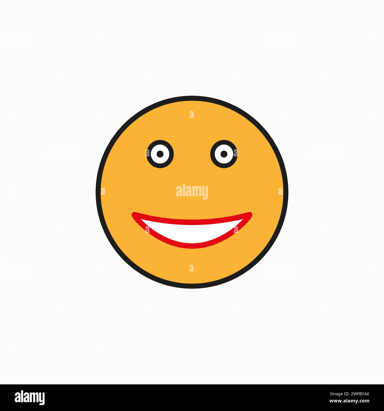 Yellow smile icon. Simple happy face sign. Emoji background. Freehand ...