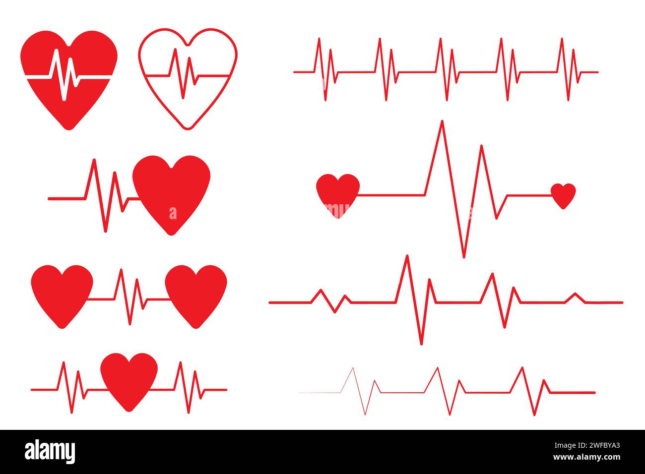 Red heart. Cardiogramma icon. Healthy lifestyle. Love symbol. Medical ...