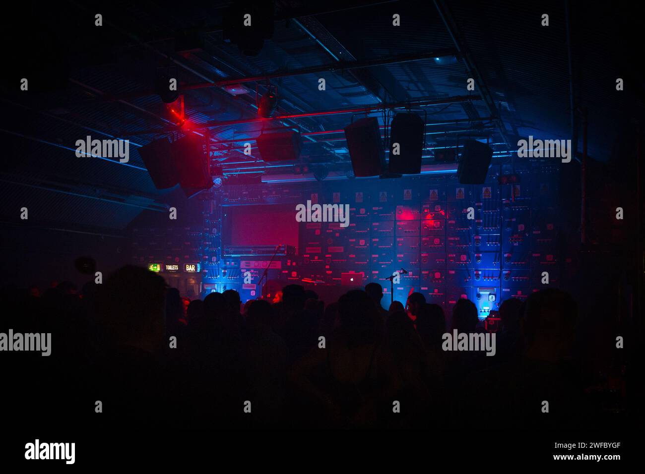 The stage and backdrop of Manchester's music venue, Gorilla Stock Photo ...