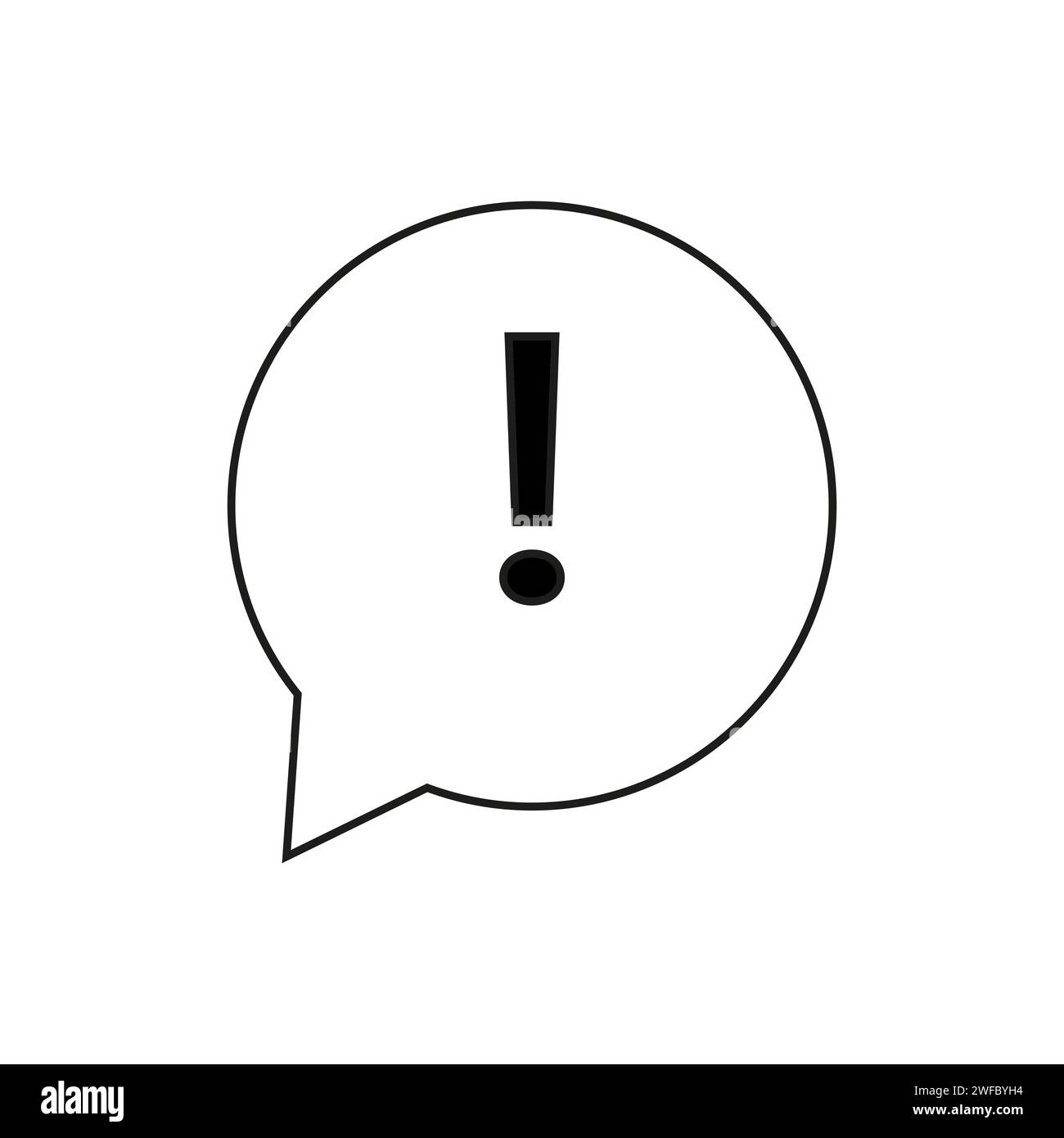 Exclamation icon in speech bubble. Attention sign. Warning emblem ...