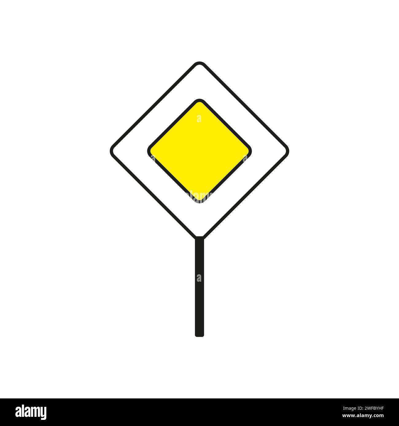 Main road sign. Traffic laws. Highway way. Isolated object. Flat design ...