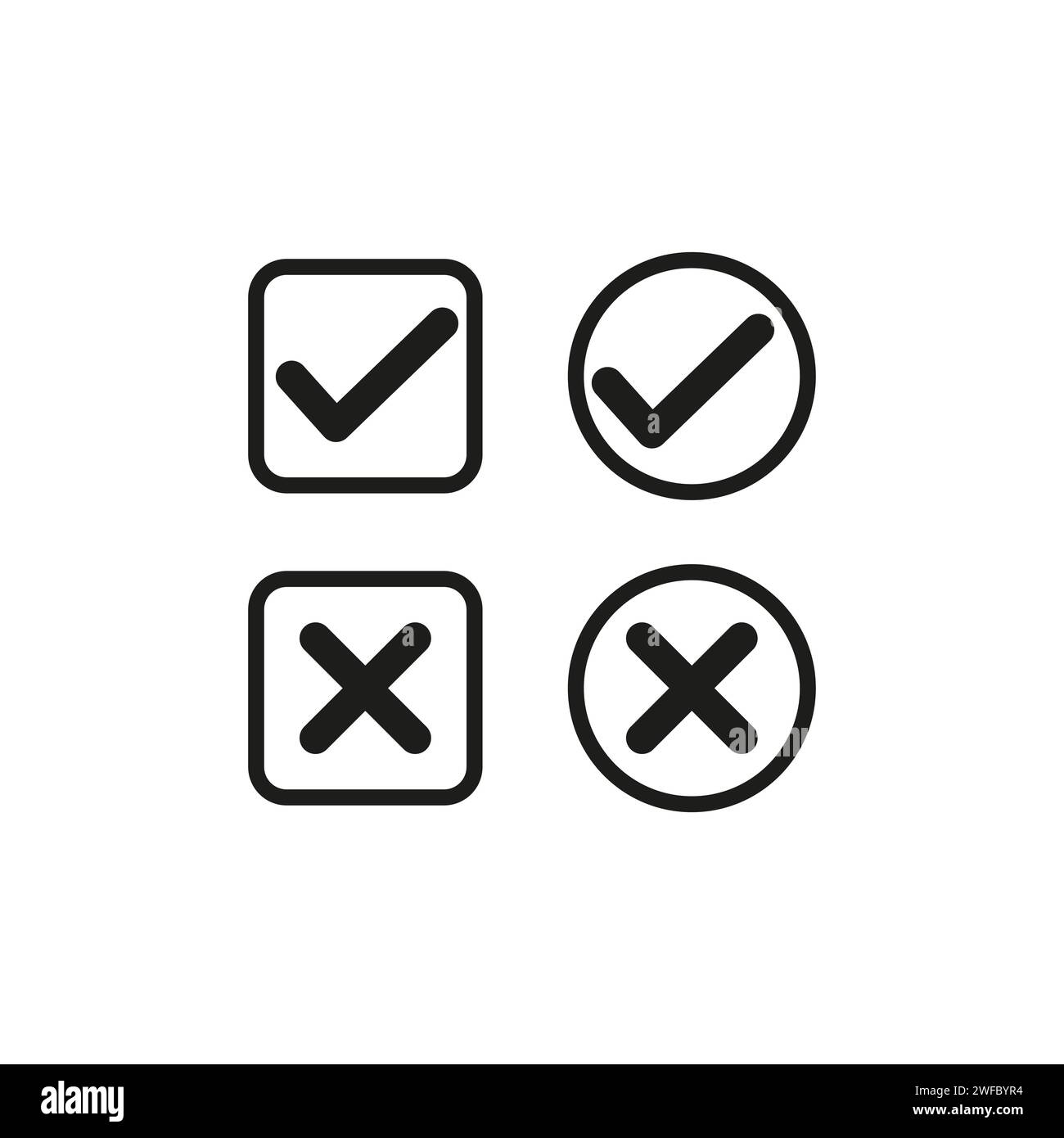 Ticks crosses icons. Cross symbol. Graphic element. Vector illustration ...