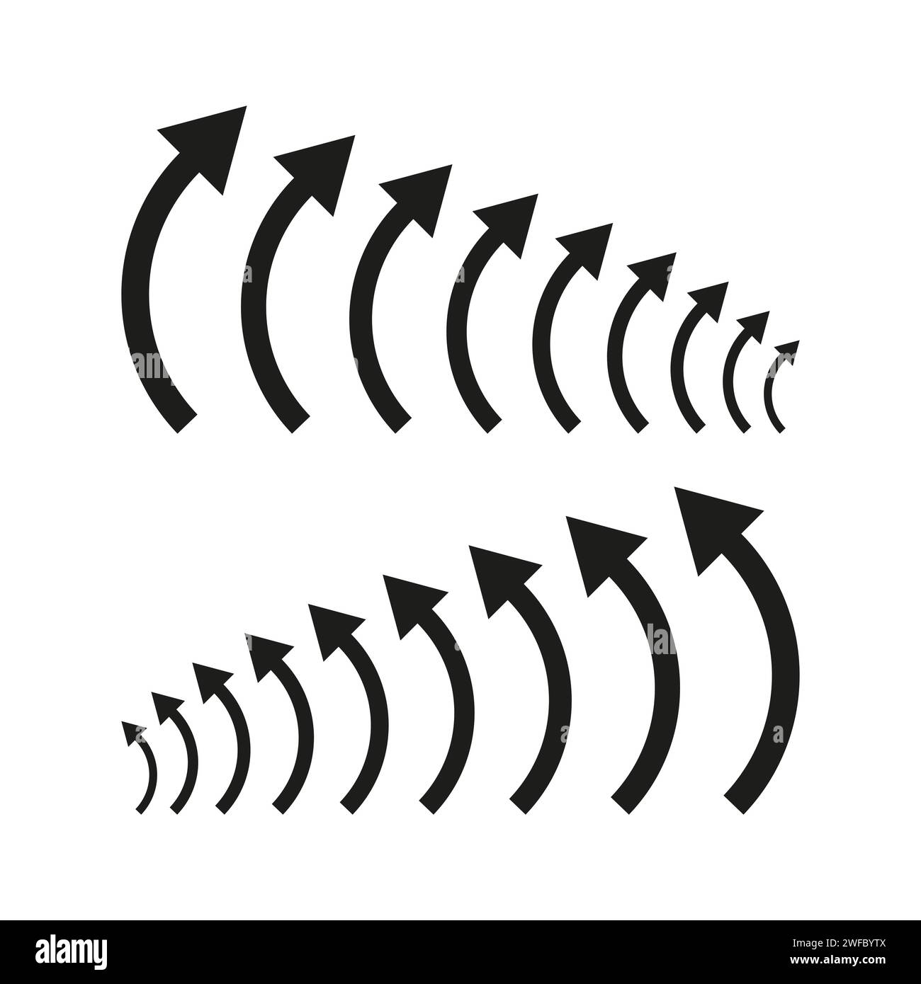Icon with curved arrows set. Vector illustration. EPS 10 Stock Vector ...
