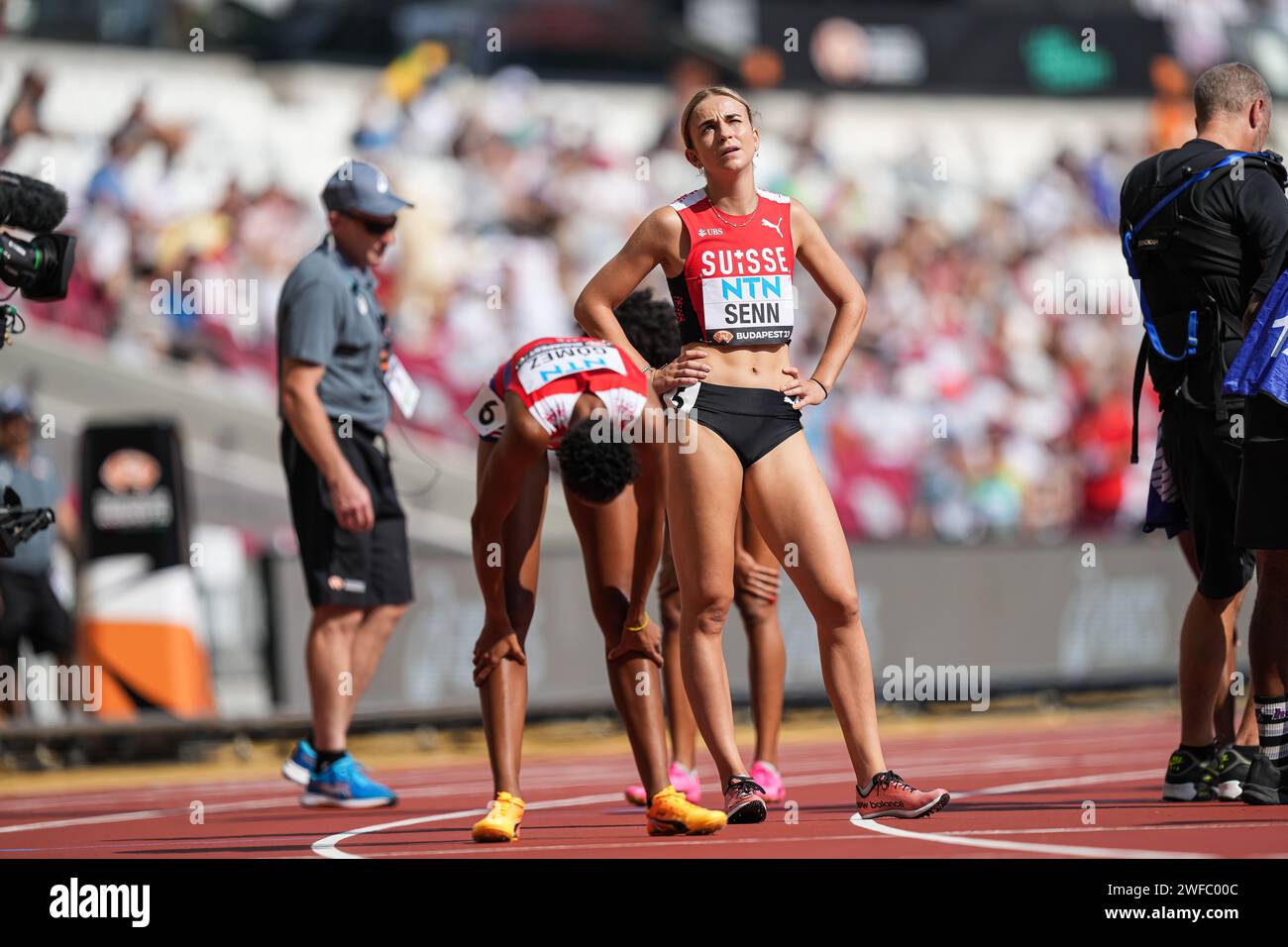 Giulia SENN participating in the 400 meters at the World Athletics ...