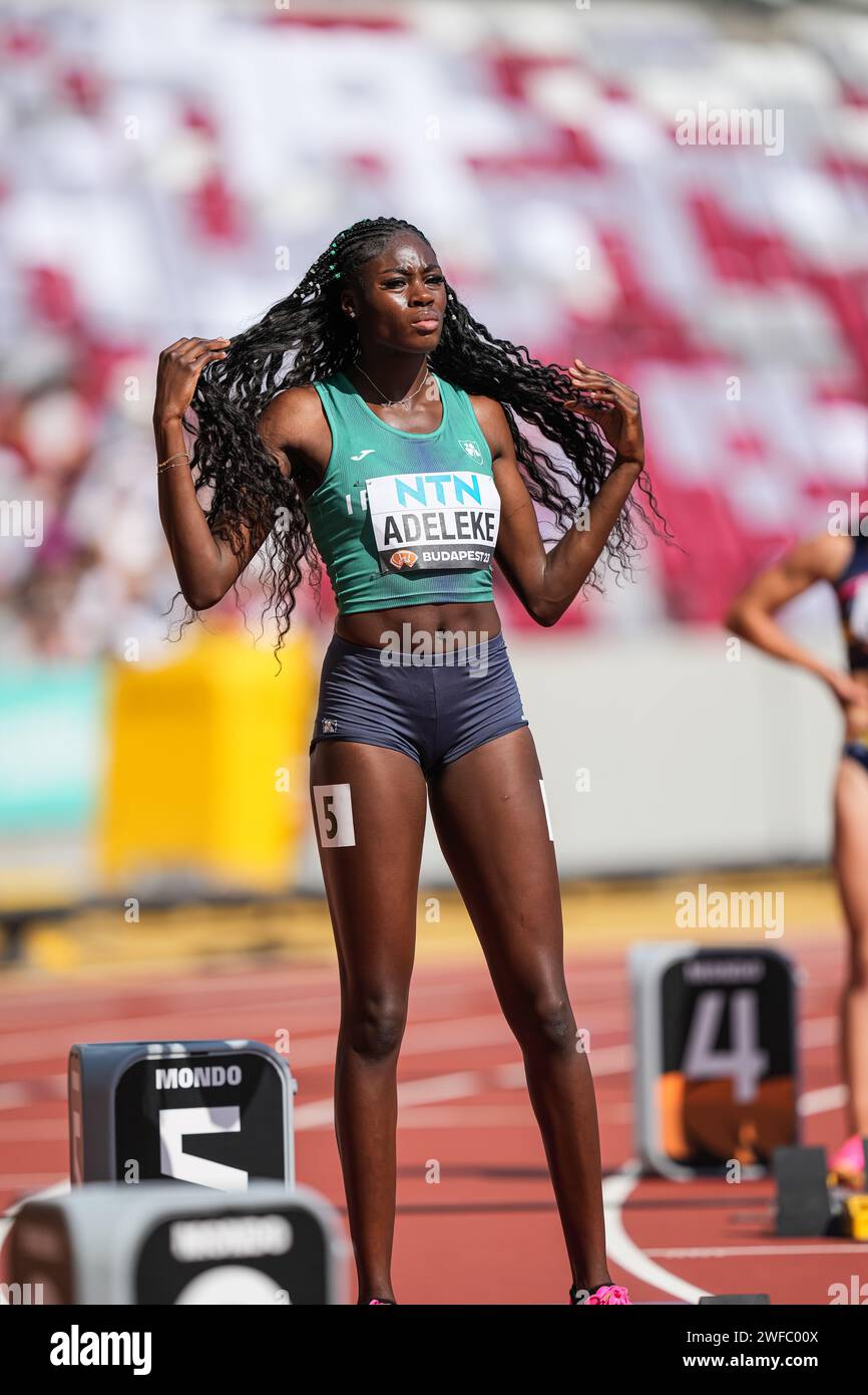 Rhasidat ADELEKE participating in the 400 meters at the World Athletics ...