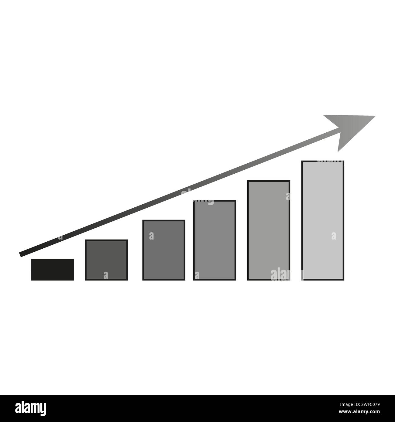 Growth chart sign. Profit arrow. Economy design. Graph columns arrow ...