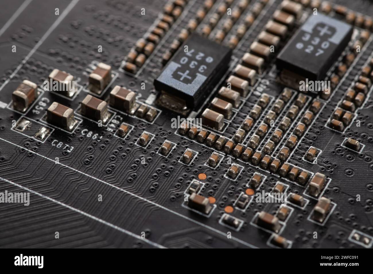 microchip computer graphic card on white background top view Stock ...