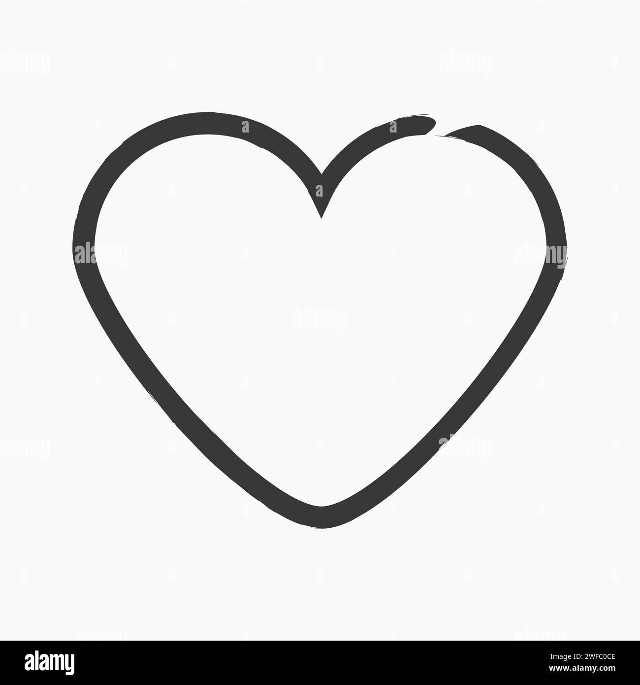 Black ink heart icon. Love symbol silhouette. Romantic background. Hand ...