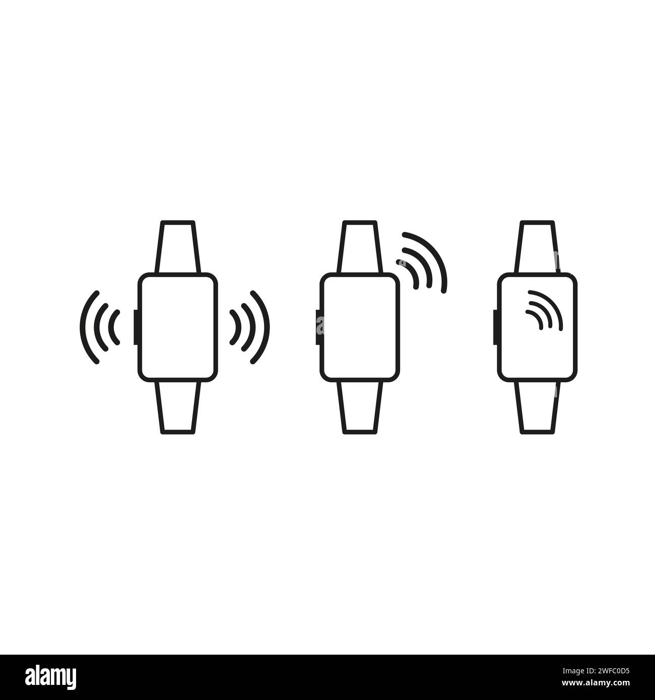 Linear watch icons for mobile app design. Smart device mockup. Vector ...