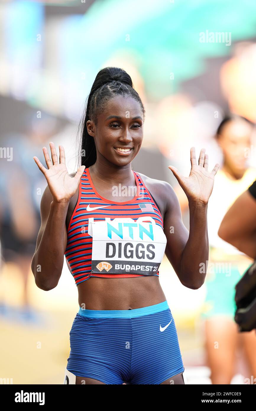 Talitha DIGGS participating in the 400 meters at the World Athletics ...