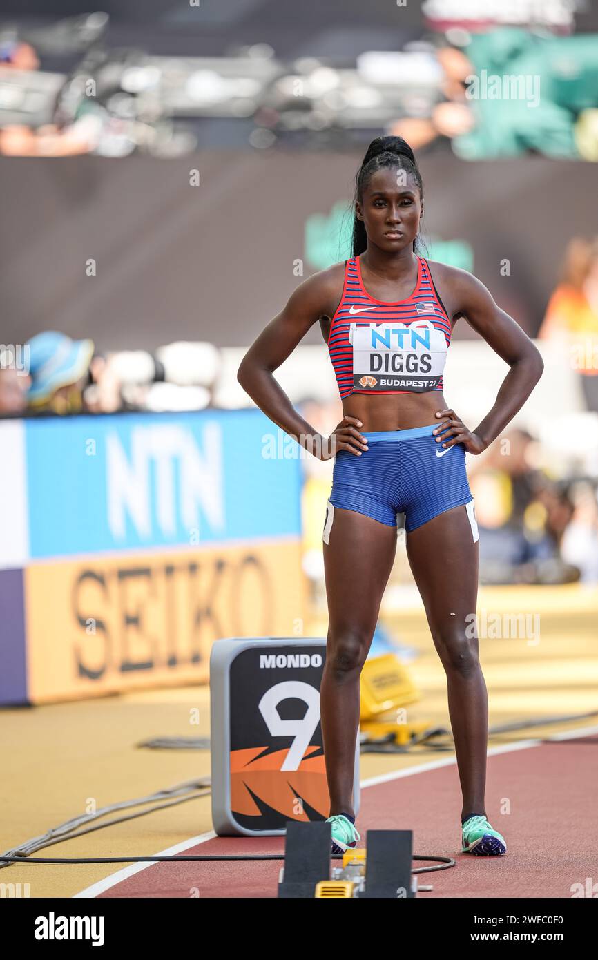 Talitha DIGGS participating in the 400 meters at the World Athletics ...