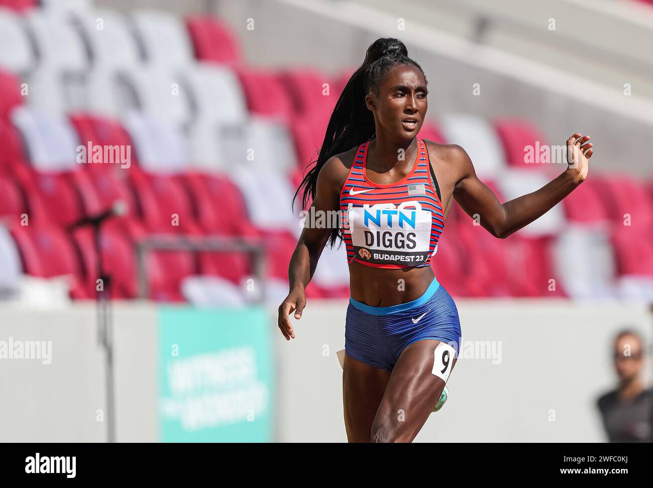 Talitha DIGGS participating in the 400 meters at the World Athletics ...
