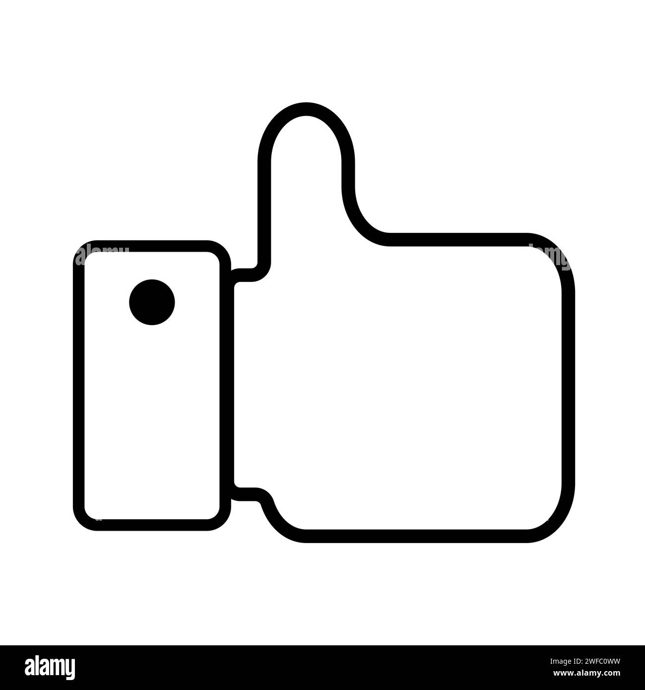 Hand thumb up icon. Social media button. Good sign. Flat line art ...