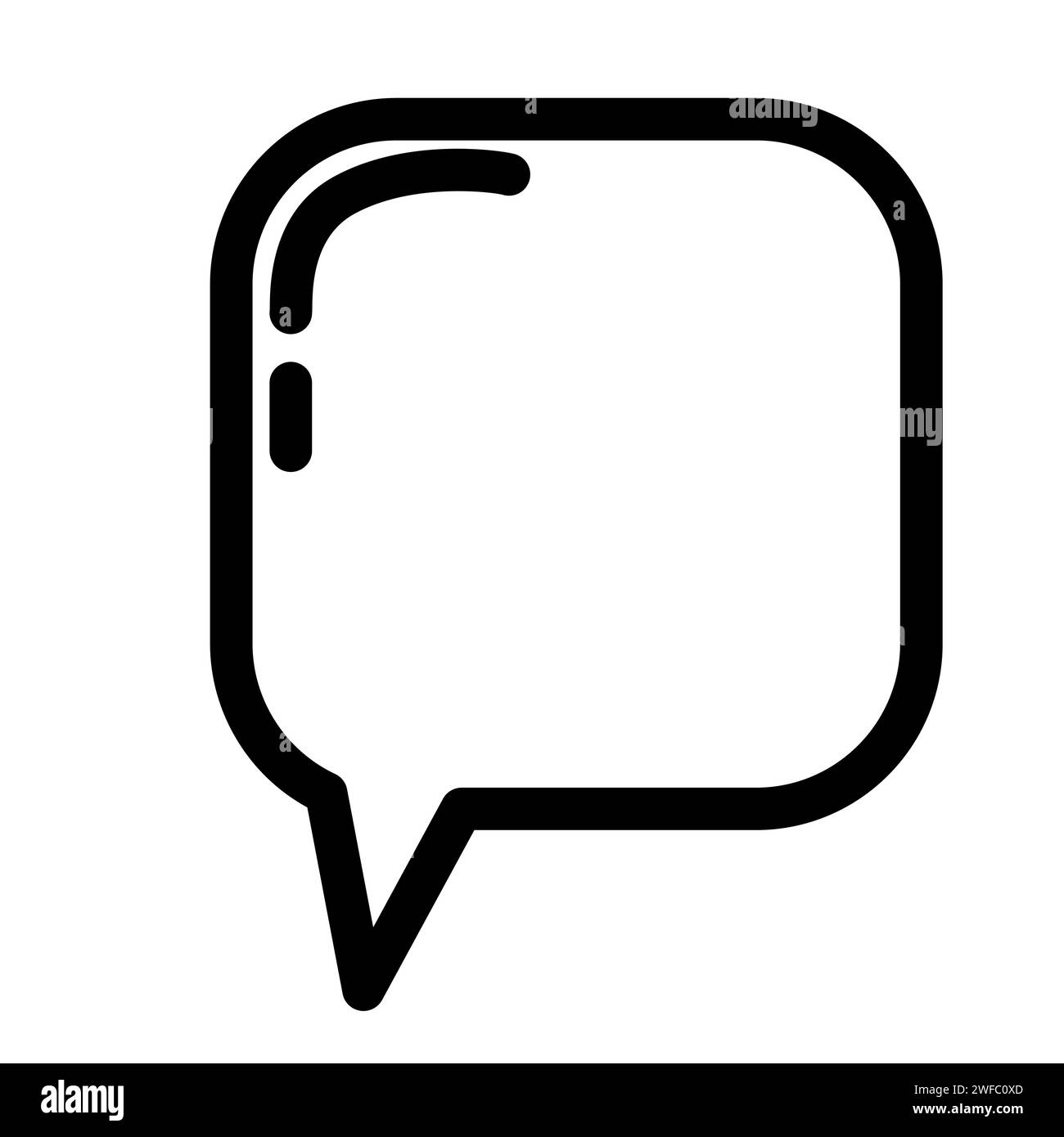 Square chat box icon. Soft outline design. Communication background ...