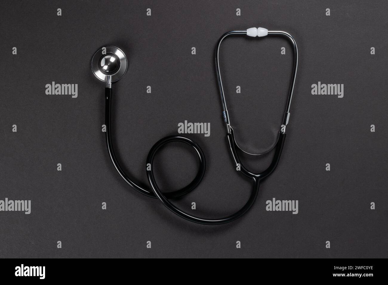 top view of stethoscope on gray surface Stock Photo - Alamy