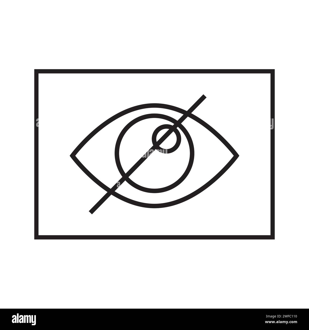 No watch sign. Private icon. Frame silhouette. Confidential symbol ...