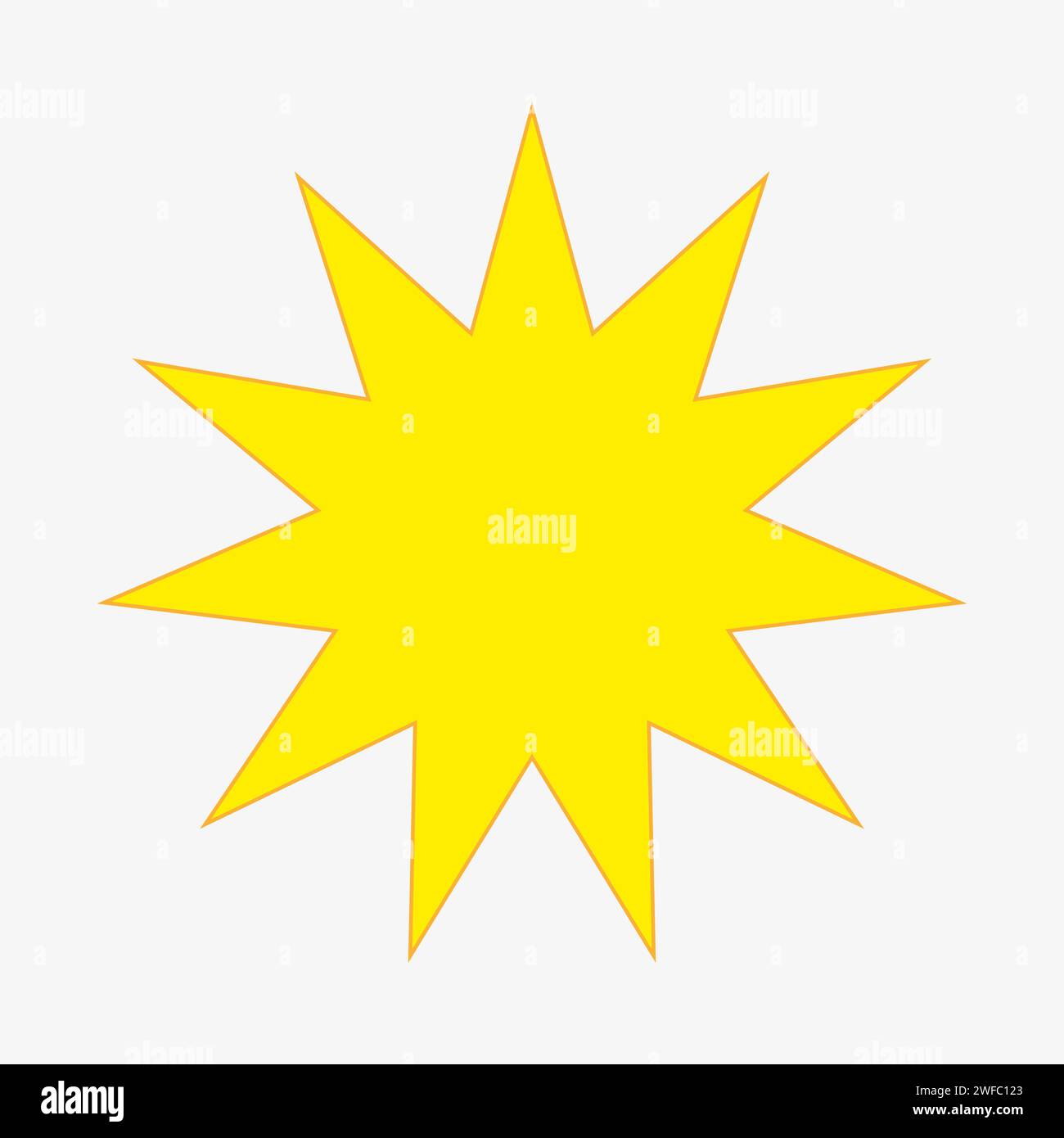 Yellow starburst sticker icon. Bang chat sign. Price tag. Sale emblem ...
