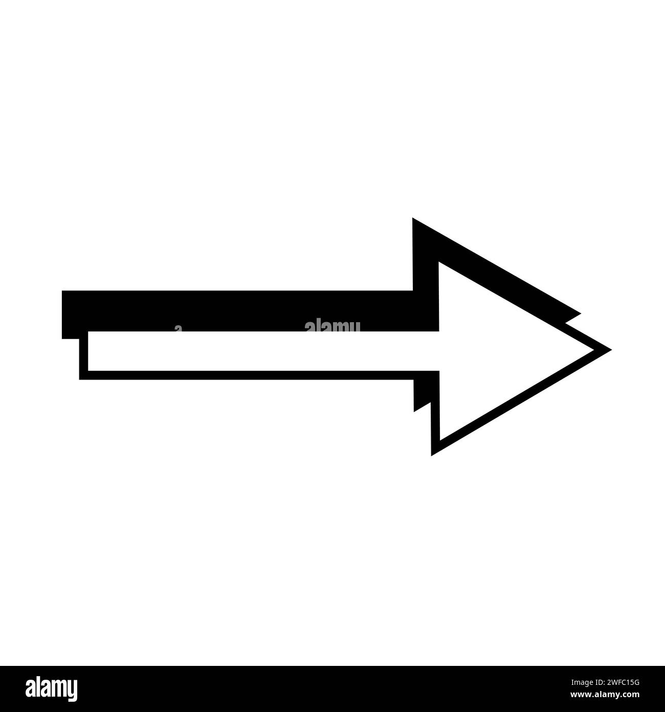 Arrow right icon. Black shadow effect. Navigation element. Creative art ...
