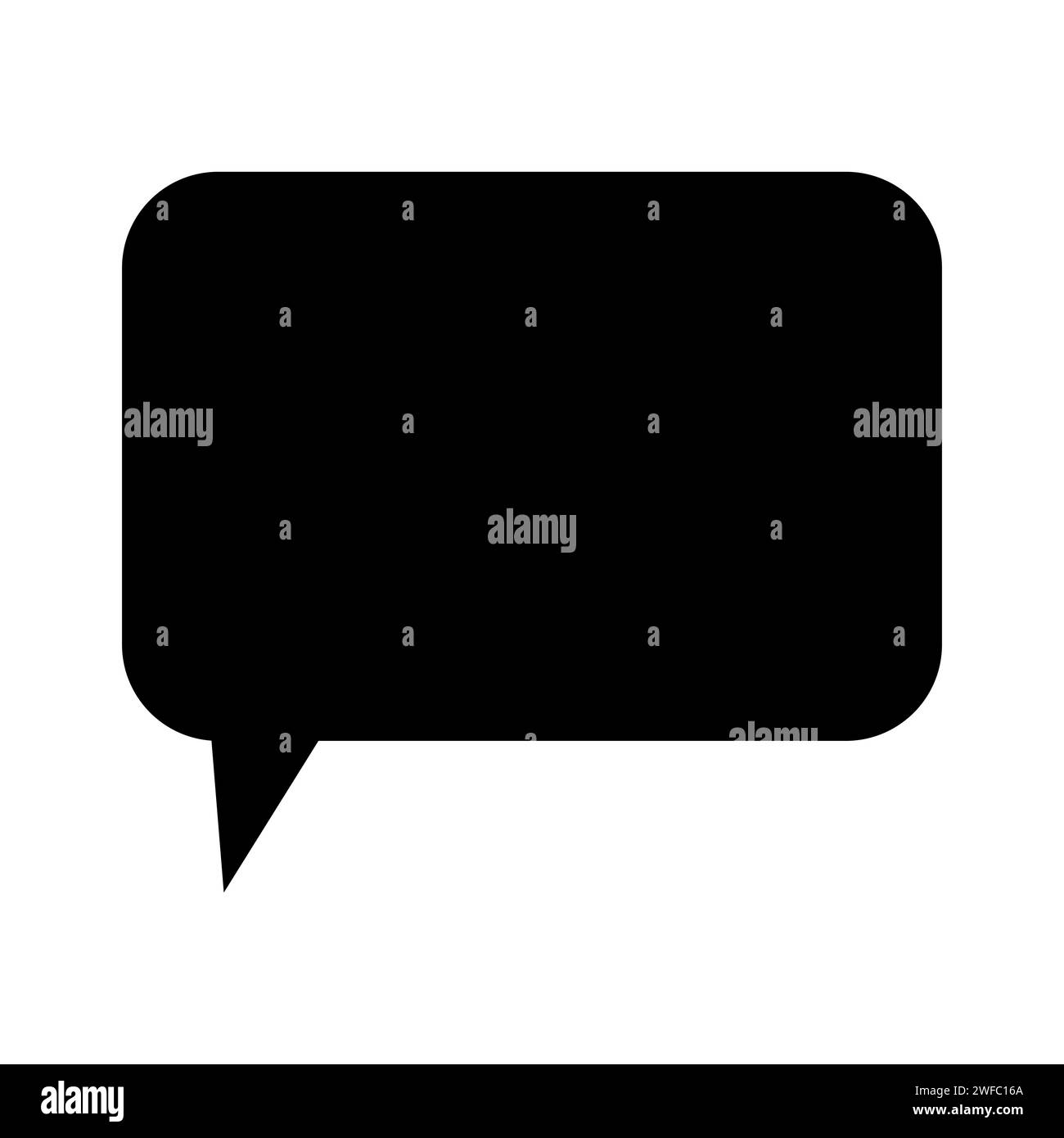 Speech box icon. Black sign. App element. Communicate button. Dialogue ...
